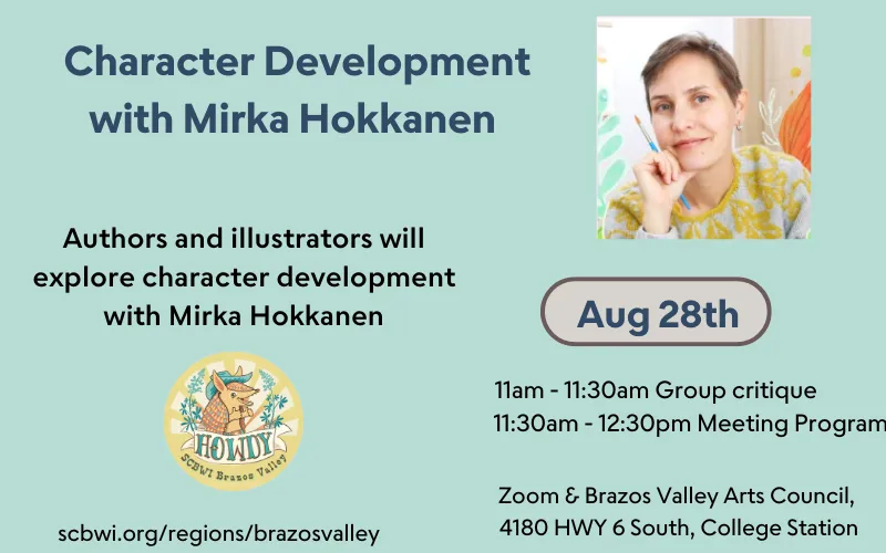 August Meeting: Character Development with Mirka Hokkanen – SCBWI